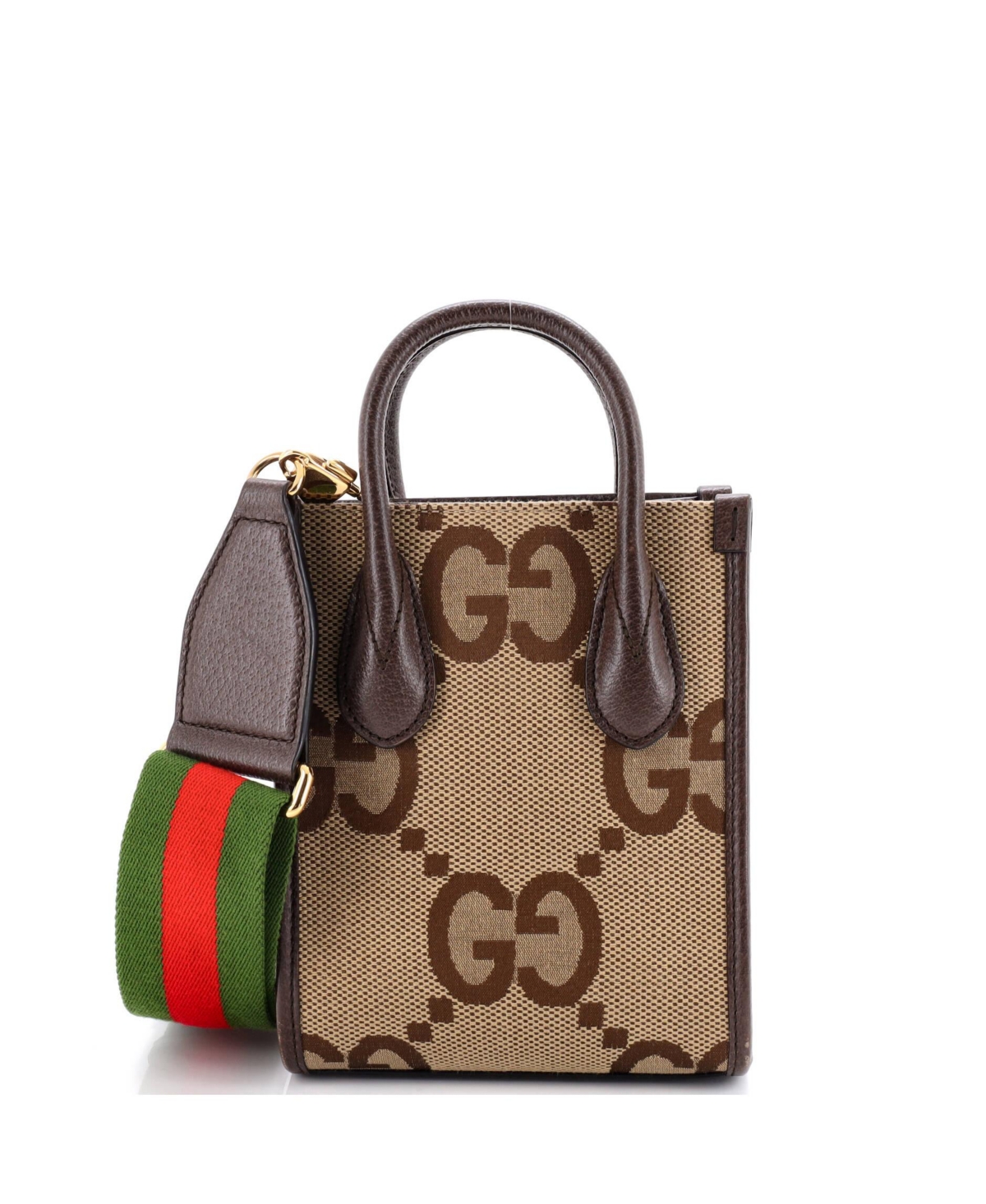 Click here for Pre-Owned Gucci Mini Vertical Tote Jumbo Gg Canvas... prices