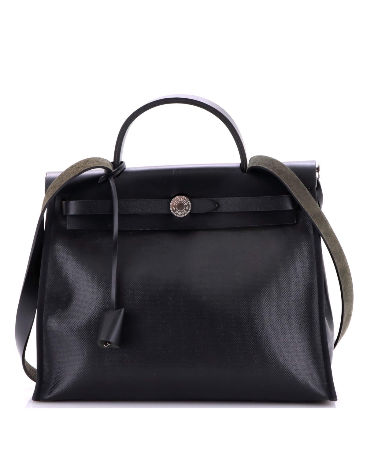Click here for Pre-Owned HERMES 31 Herbag Zip Berline Vache Canva... prices