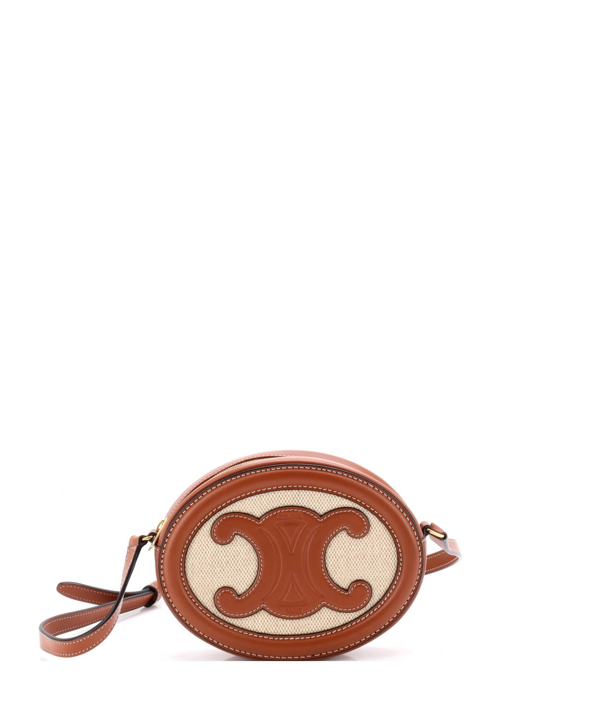 Click here for Pre-Owned Celine Triomphe Oval Crossbody Bag Canva... prices