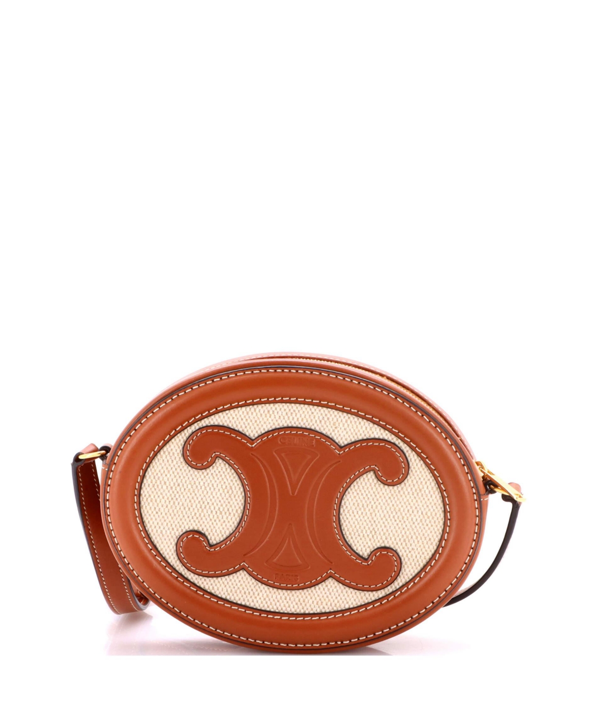 Click here for Pre-Owned Celine Triomphe Oval Crossbody Bag Canva... prices