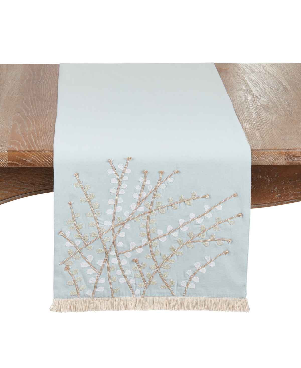 Click here for Saro Lifestyle Embroidered Botanical Table Runner... prices