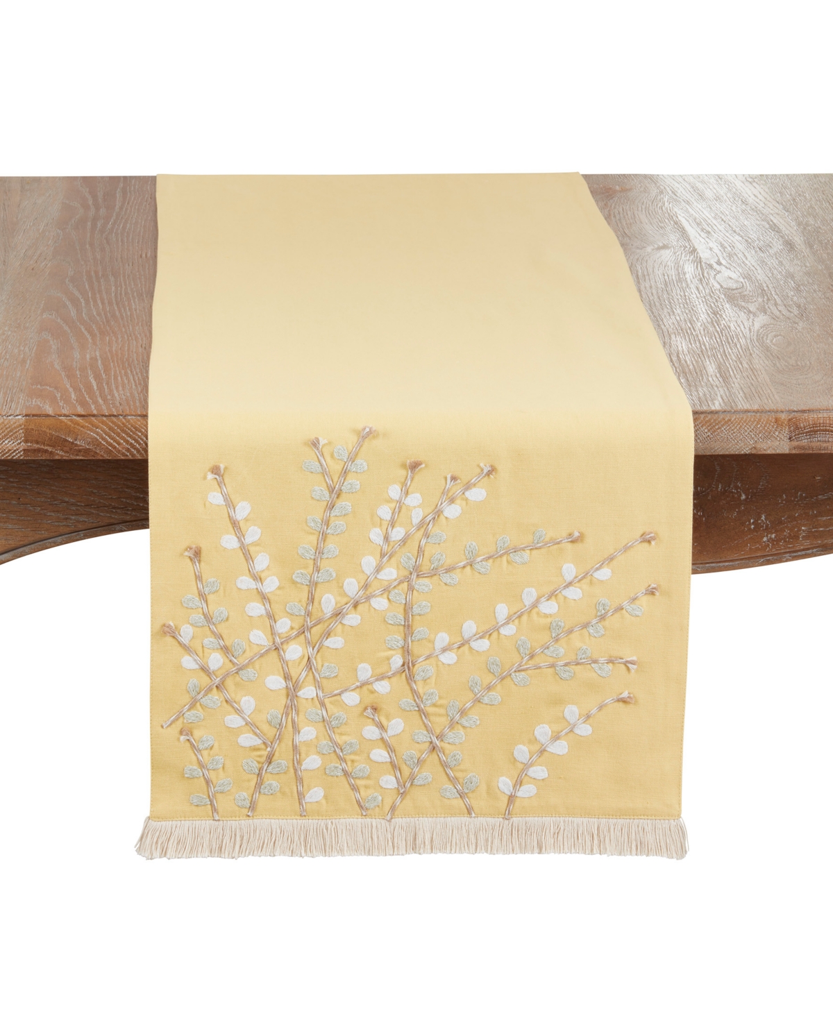Click here for Saro Lifestyle Embroidered Botanical Table Runner... prices