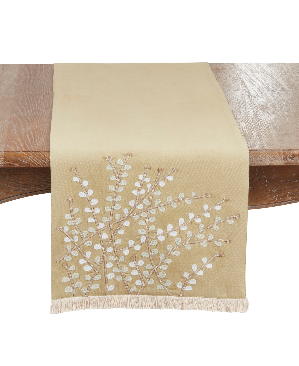 Click here for Saro Lifestyle Embroidered Botanical Table Runner... prices