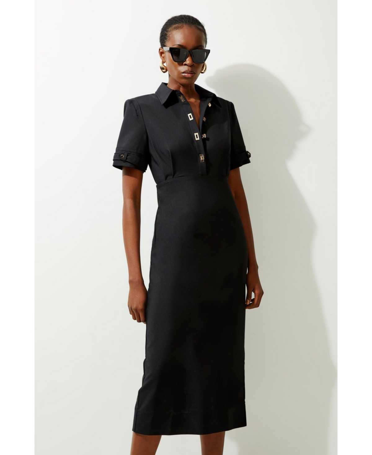 Click here for Karen Millen Womens Techno Shirt Dress With Hardwa... prices