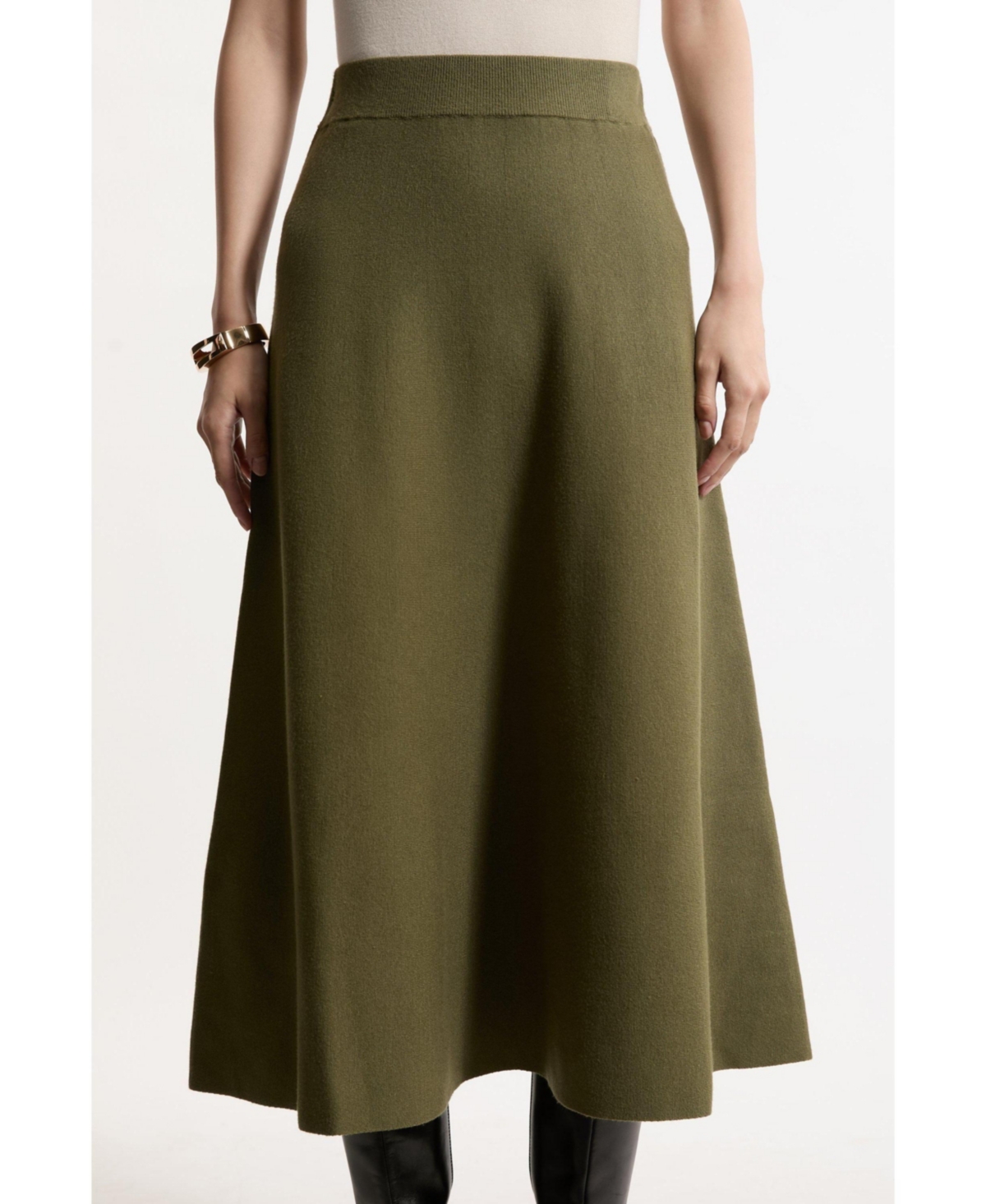 Click here for Karen Millen Womens Milano Knit Full Midi Skirt -... prices