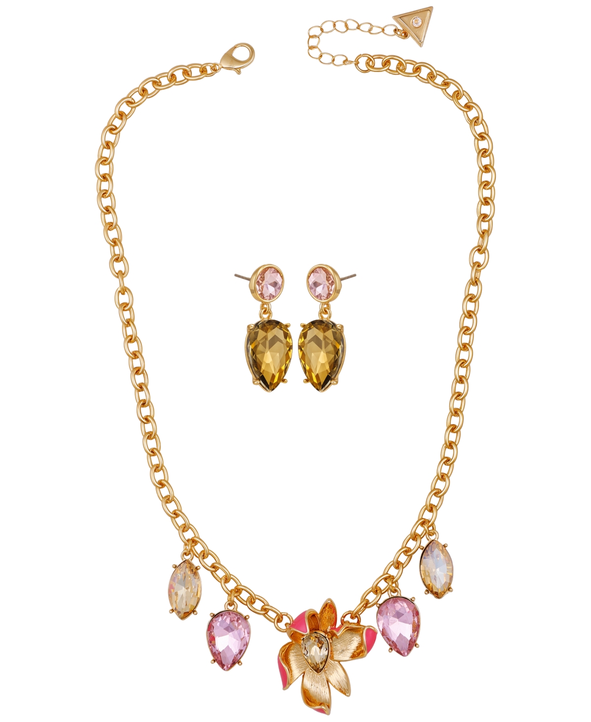 Click here for Guess 2-Pc. Gold-Tone Crystal Stone Accent Necklac... prices