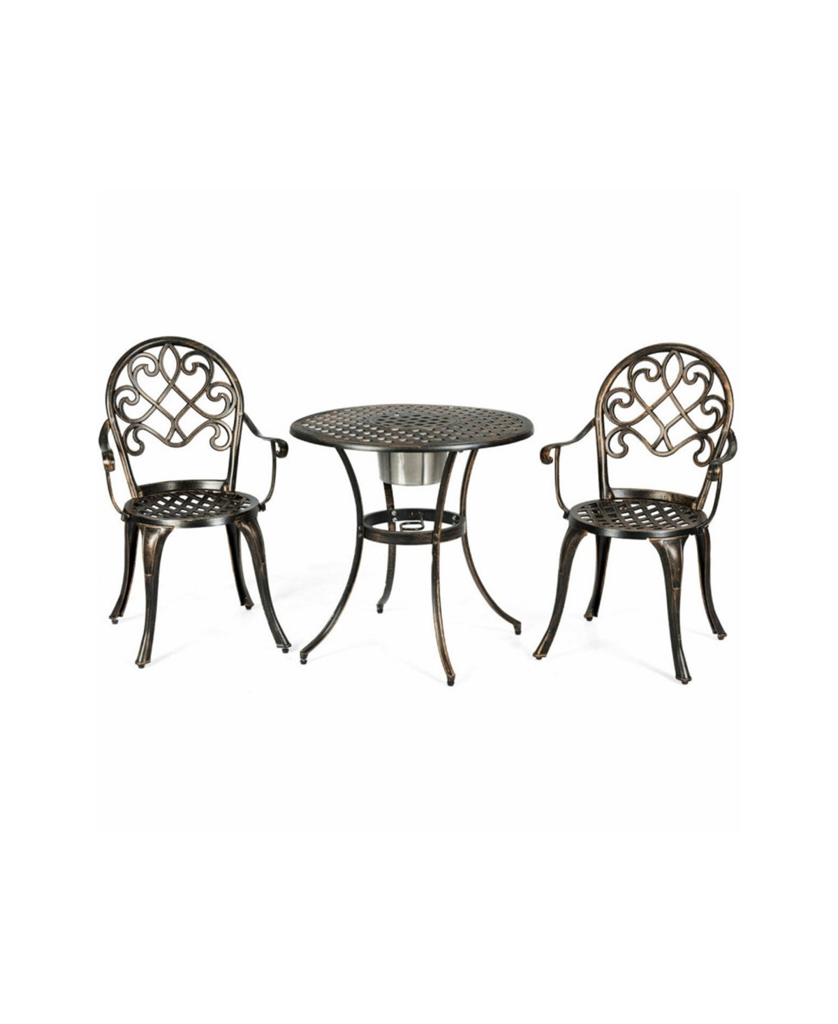 Click here for Clihome 3PCS Outdoor Cast Aluminum Bistro Set with... prices