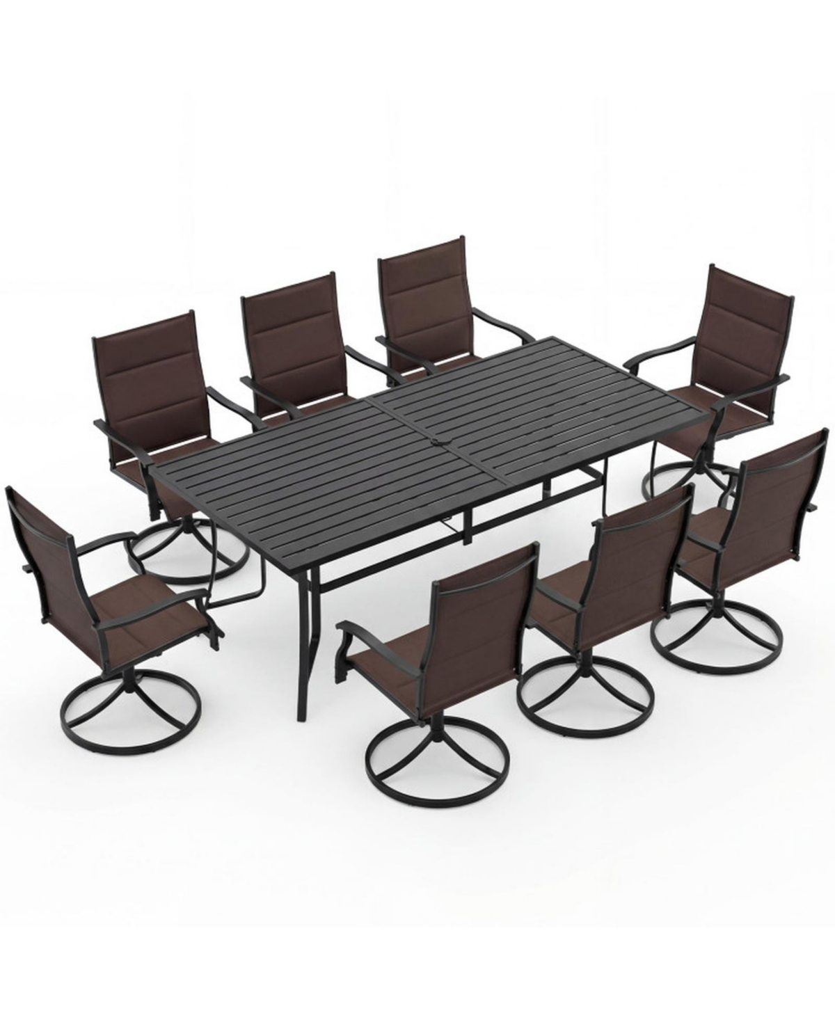 Click here for Gouun 9-Piece Swivel Chair Patio Dining Set with 7... prices