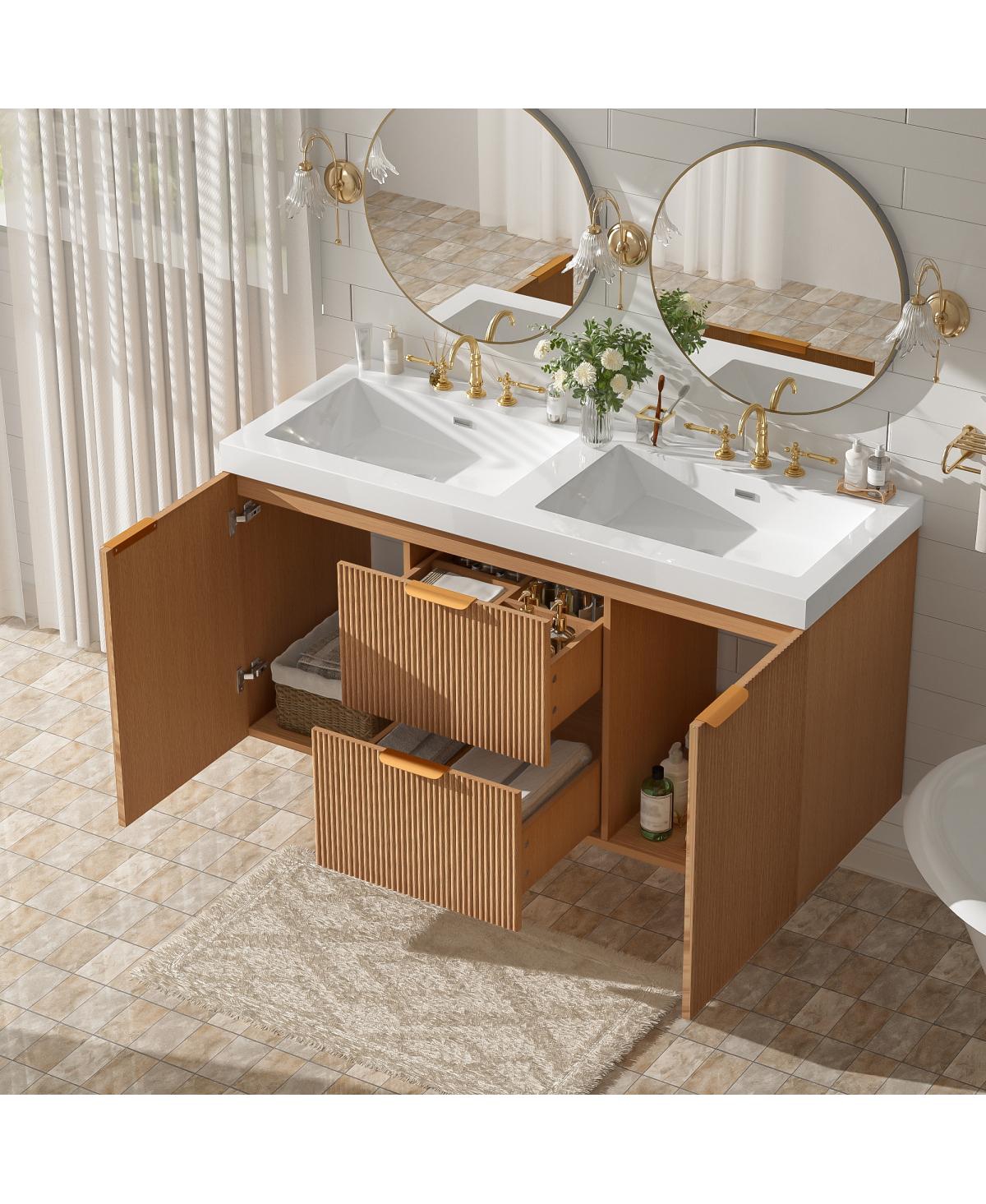Click here for Sillysis 47 Inch Double Sink Bathroom Vanity Wall... prices