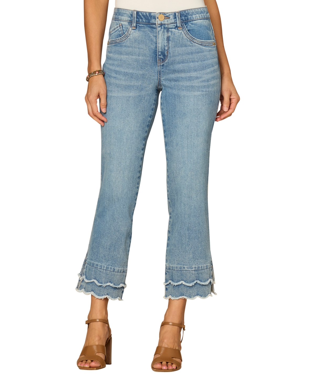 Click here for Democracy Petite Ab Solution Mid Rise Flared Jeans... prices