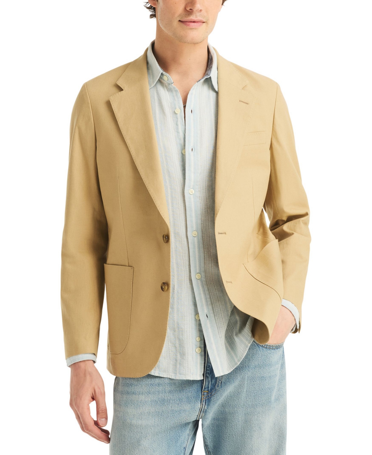 Click here for Nautica Mens Two Button Linen-Blend Sport Blazer -... prices