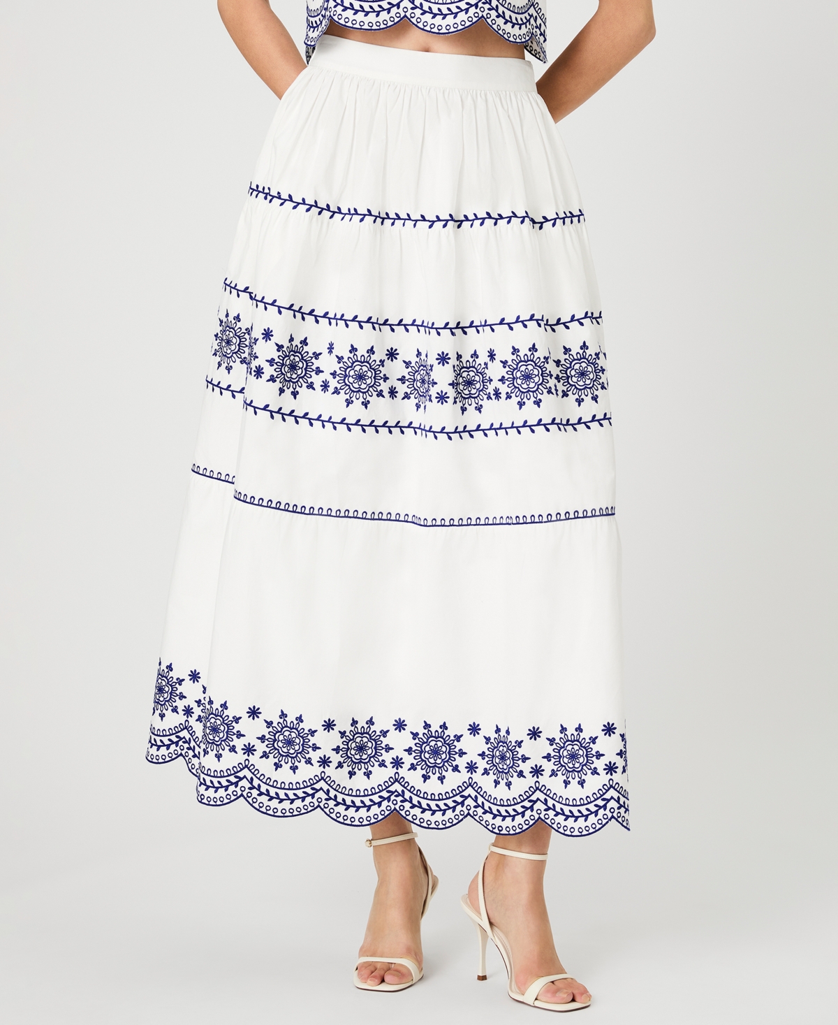 Click here for French Connection Womens Embroidered Midi Skirt -... prices