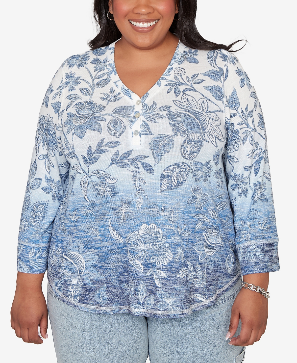 Click here for Alfred Dunner Plus Size Out of the Blue Ombre Bati... prices