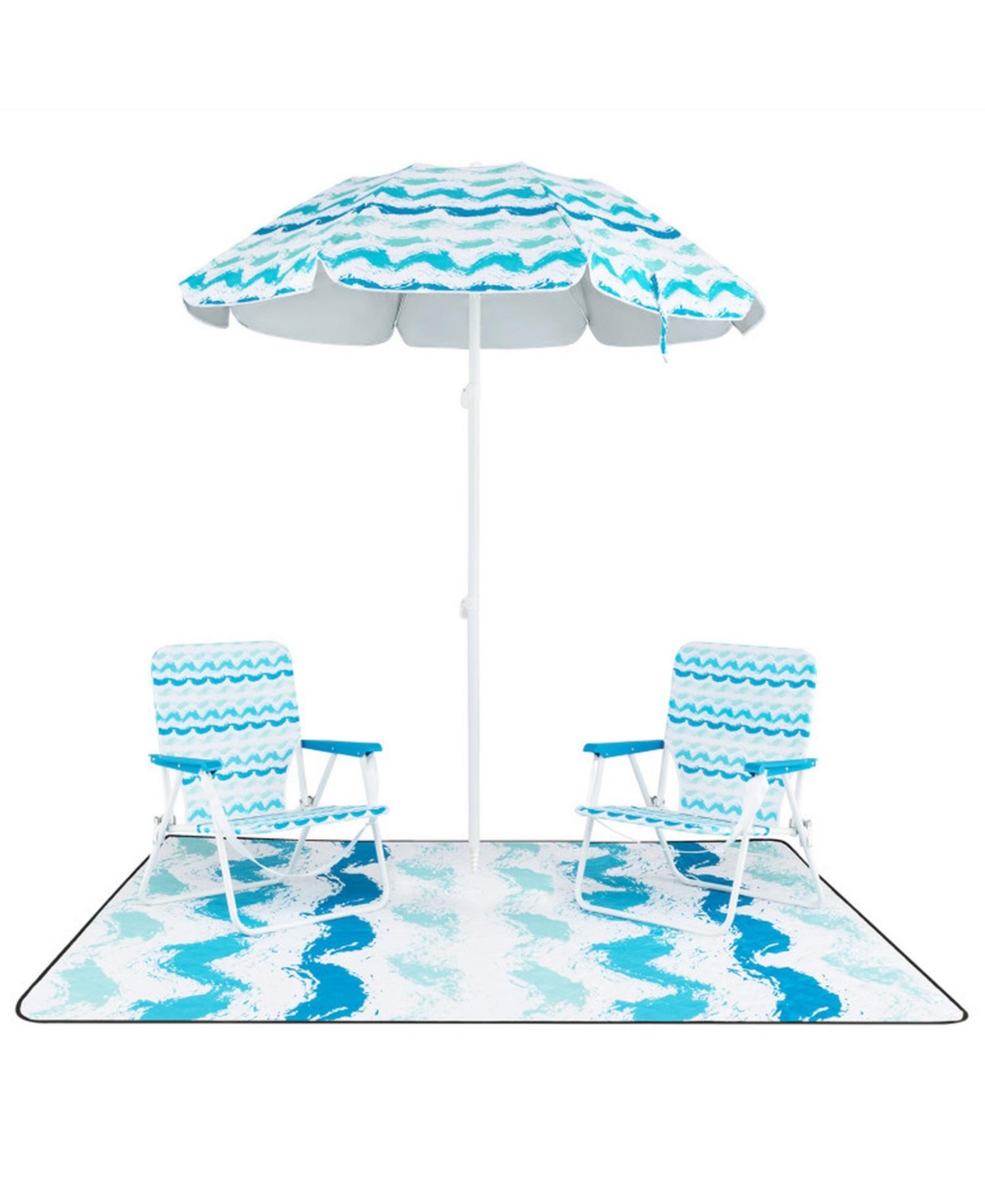 Click here for Gouun 4-Piece Beach Umbrella Set with Two Foldable... prices