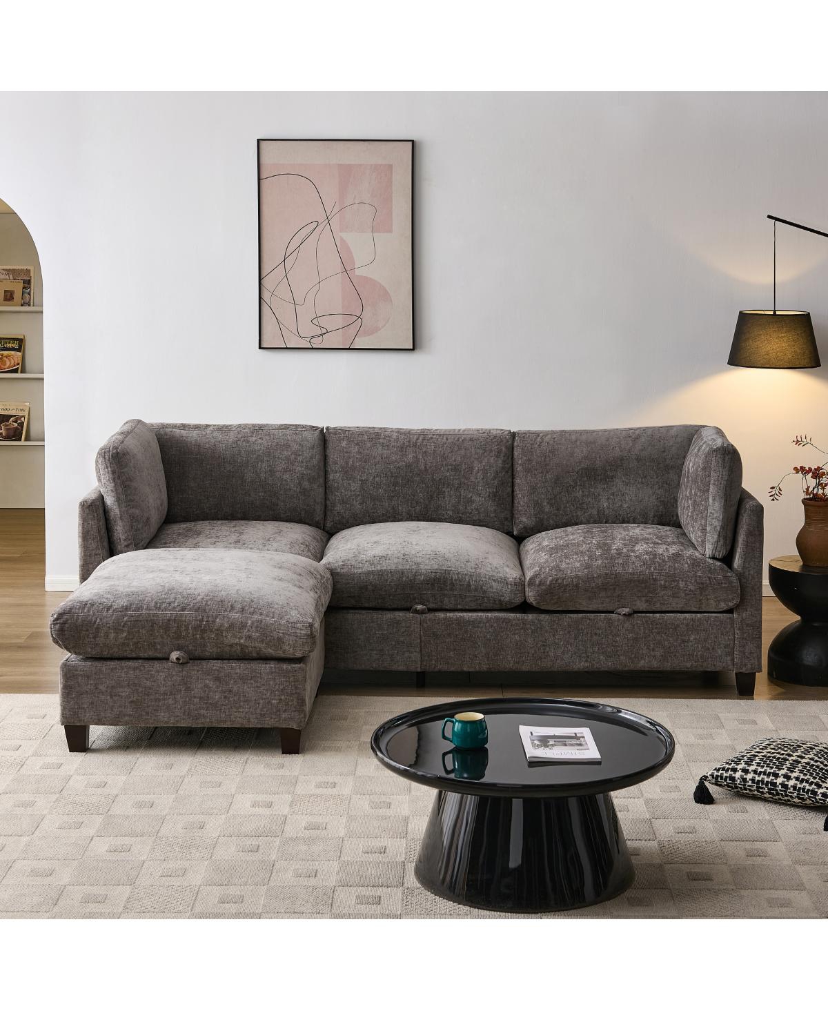 Click here for Streamdale Furniture Chenille 96.5 Sectional Sofa... prices