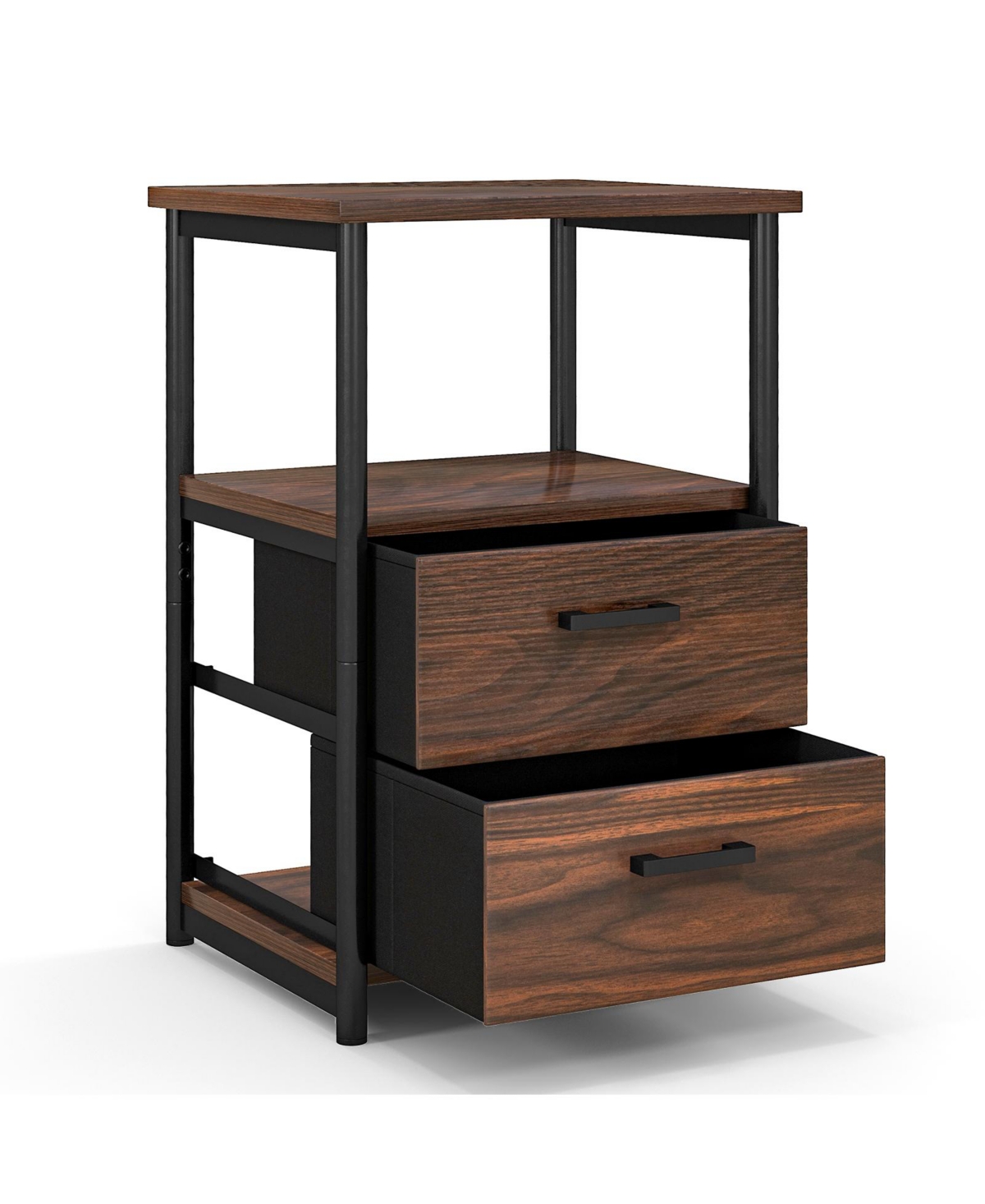 Click here for sumyeg 3-Tier Retro Nightstand with 2 Removable Fa... prices