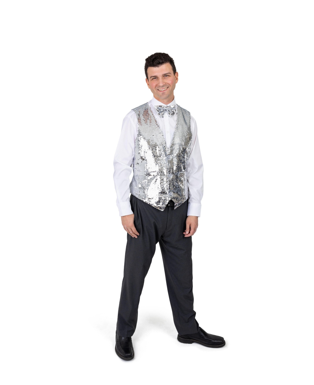 Click here for Dress Up America Sequin Vest with Bowtie - Adults prices