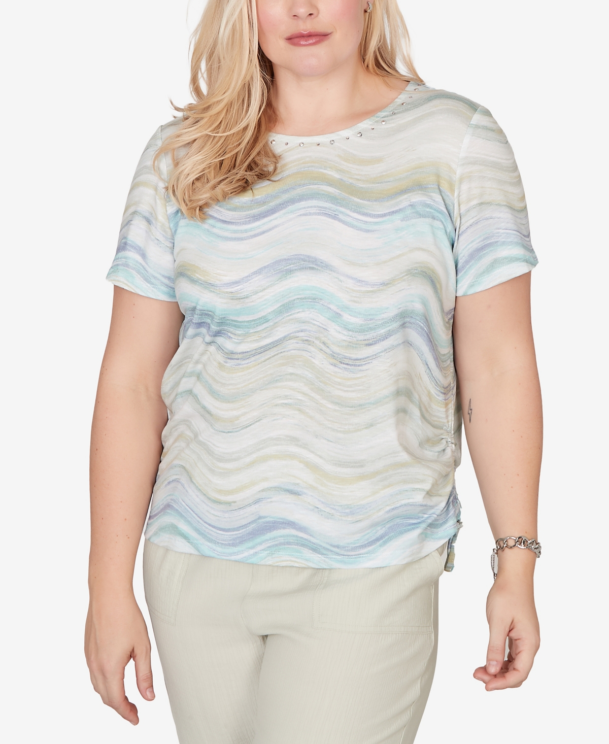 Click here for Alfred Dunner Womens Vintage Charm Wavy Biadere Si... prices