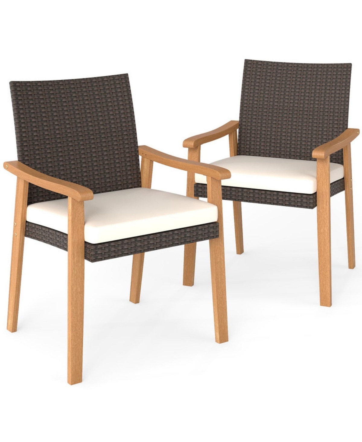 Click here for Gouun Set of 2 Pe Rattan Patio Dining Chairs with... prices