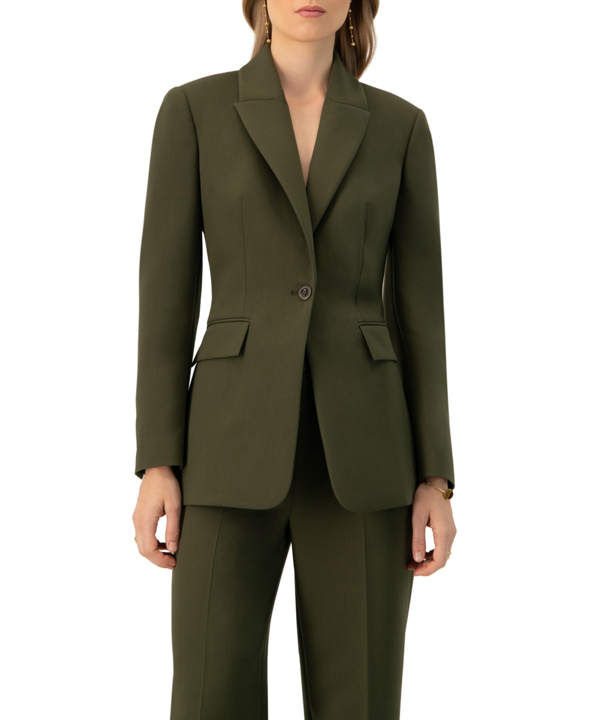 Click here for Ivonne Womens Single-Breasted Blazer With Front Fl... prices