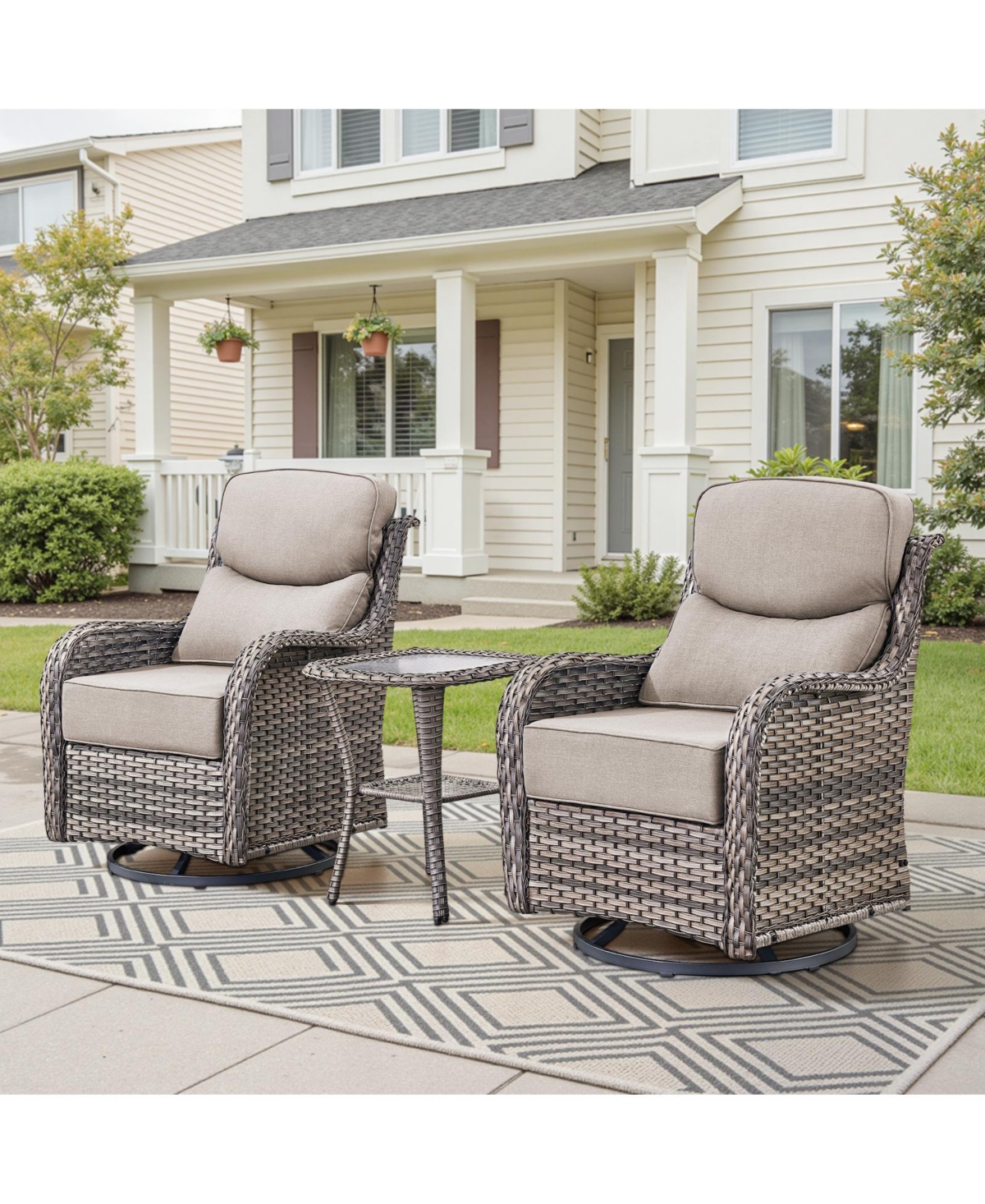 Click here for Gymojoy 3 Pieces Patio Furniture Set  Patio Swivel... prices