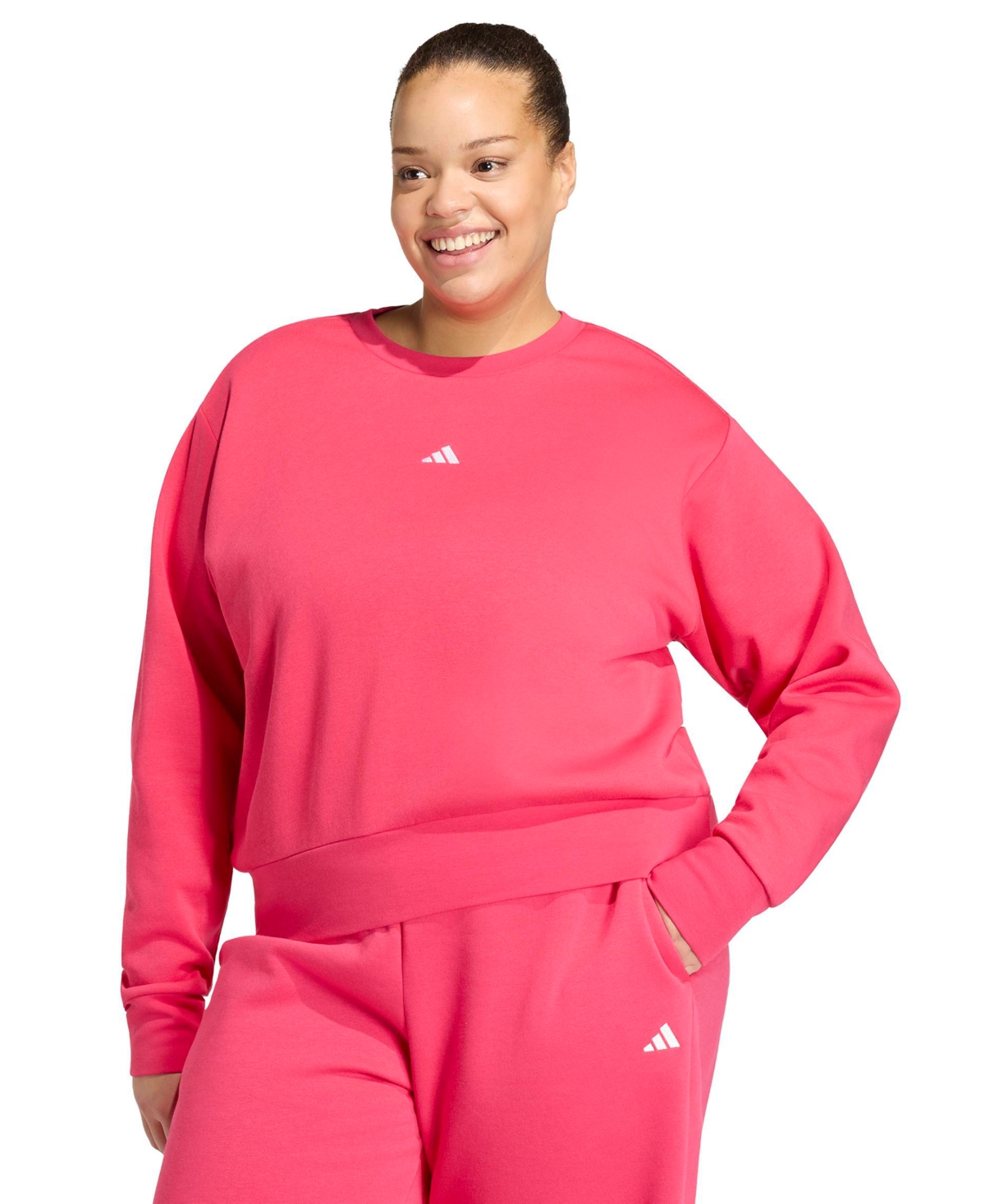 Click here for adidas Plus Size Essentials Small-Logo Fleece Swea... prices