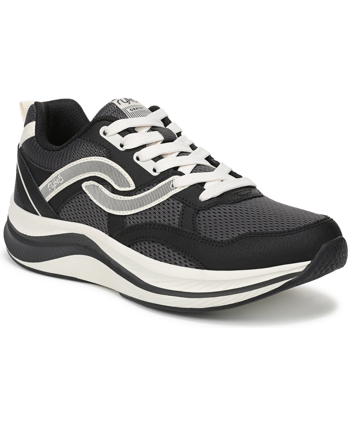 Click here for Ryka Womens Gratify Walking Lace-Up Sneakers - Bla... prices