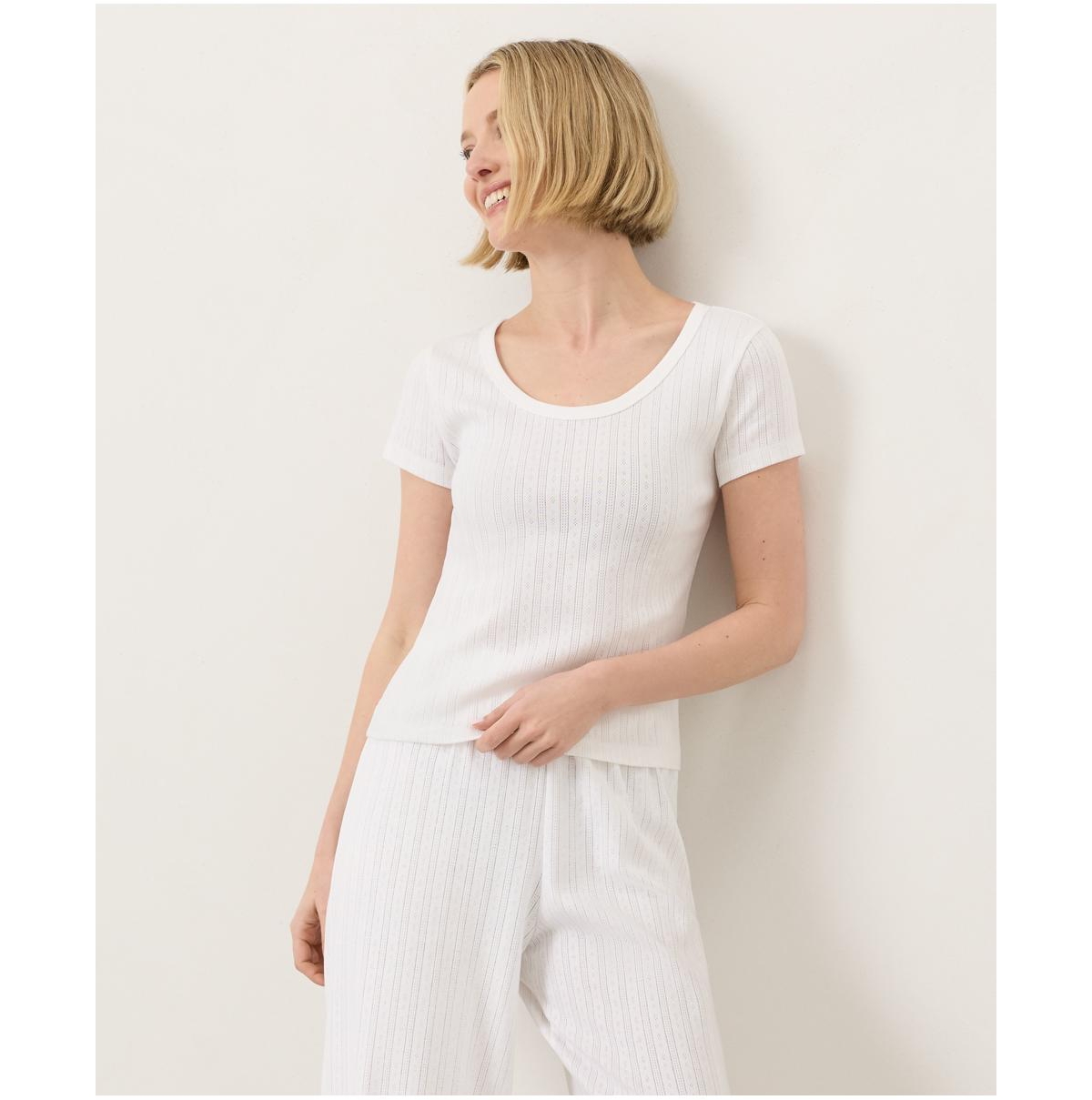 Click here for Pact Womens Organic Cotton Pointelle Scoop Neck Te... prices