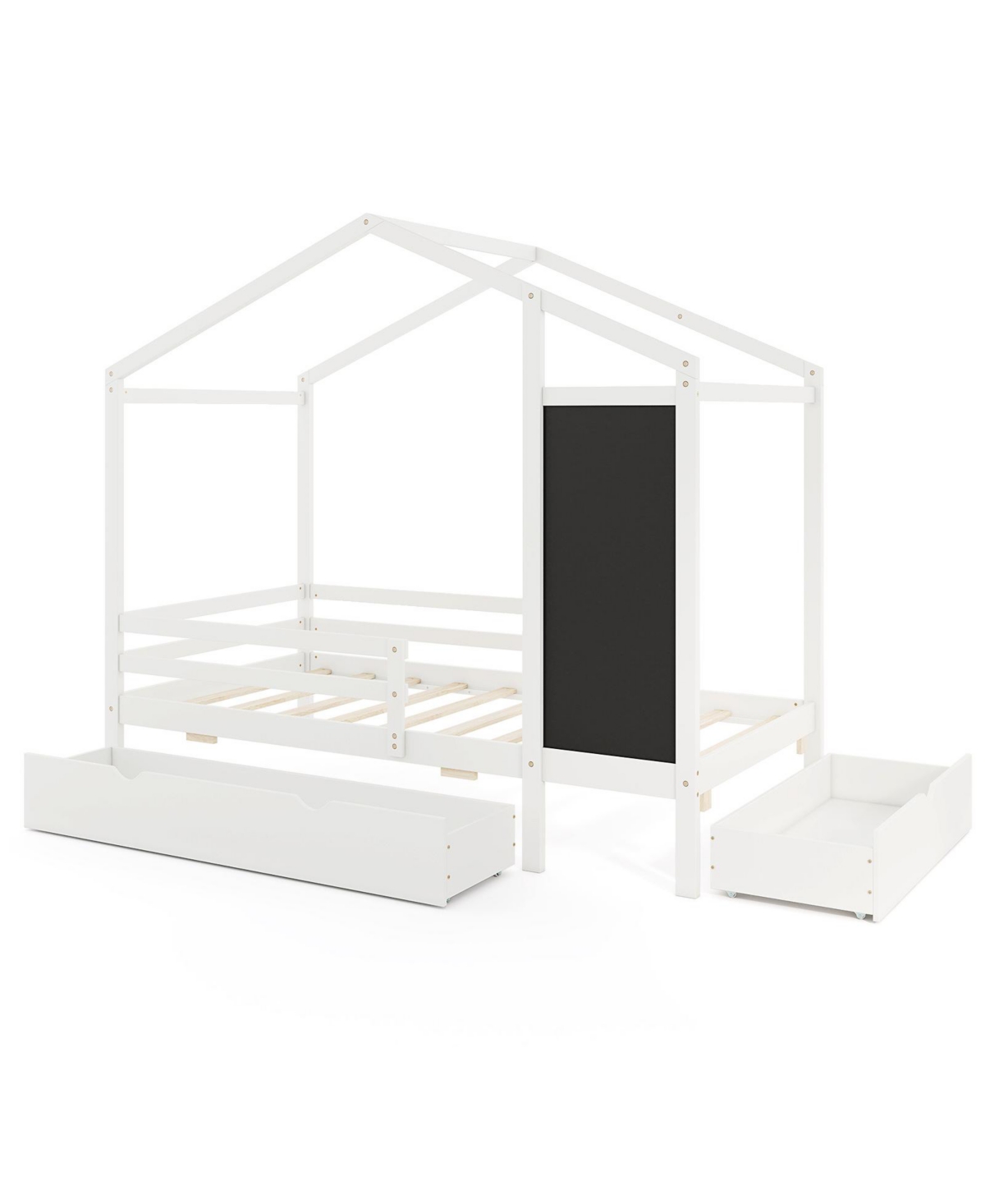 Click here for Sugift Kids Twin Bed with Storage Drawers Solid Wo... prices