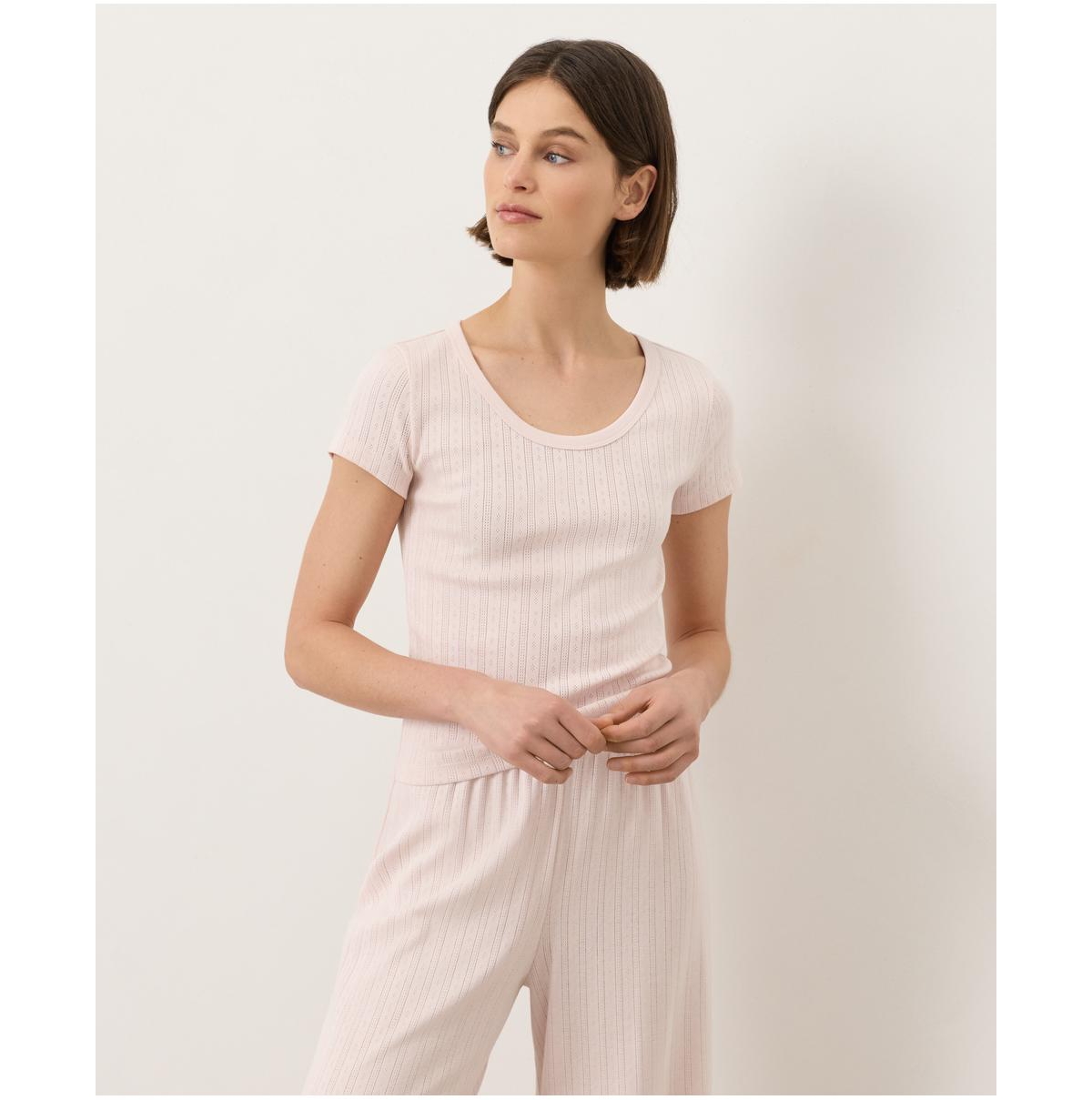 Click here for Pact Womens Organic Cotton Pointelle Scoop Neck Te... prices