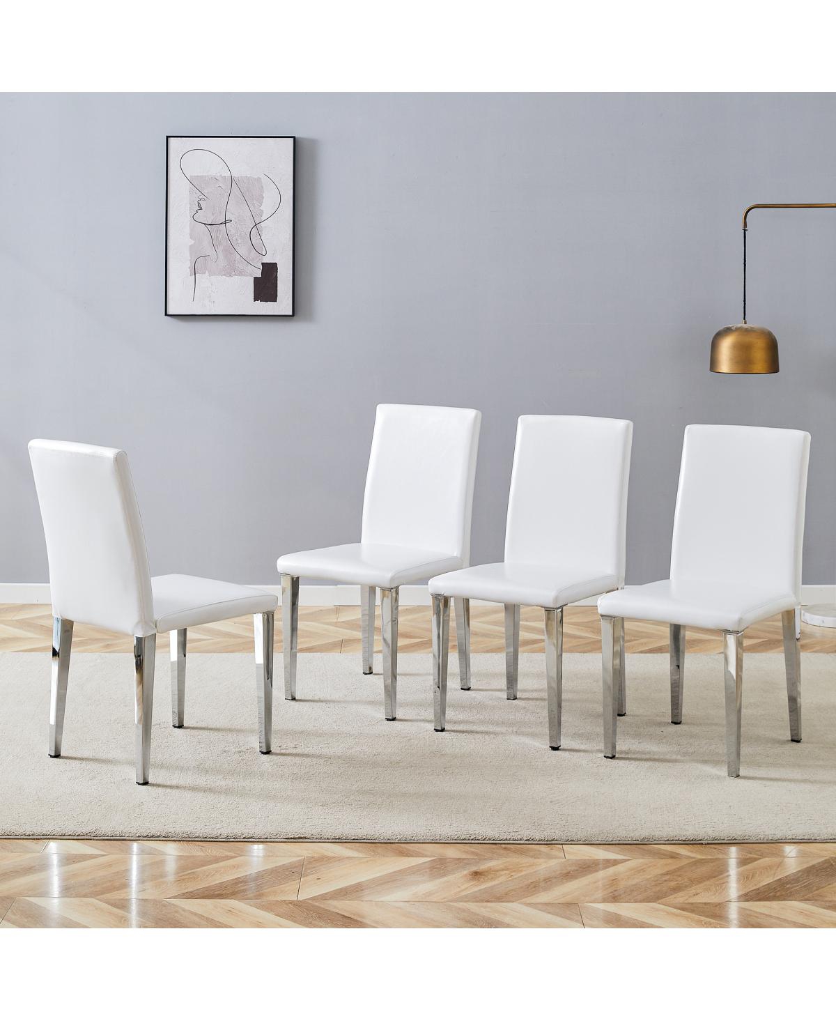 Click here for Streamdale Furniture Four Pu Dining Chairs with Me... prices