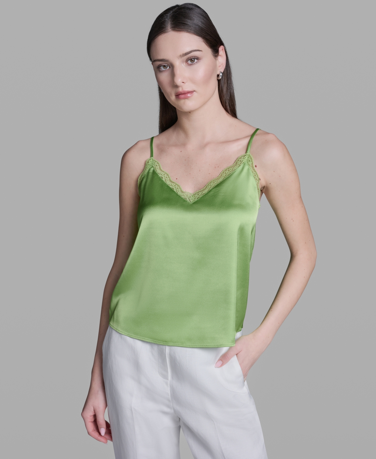 Click here for Bcbg Womens Sleeveless V-Neck Cami Top - Citrus Tw... prices