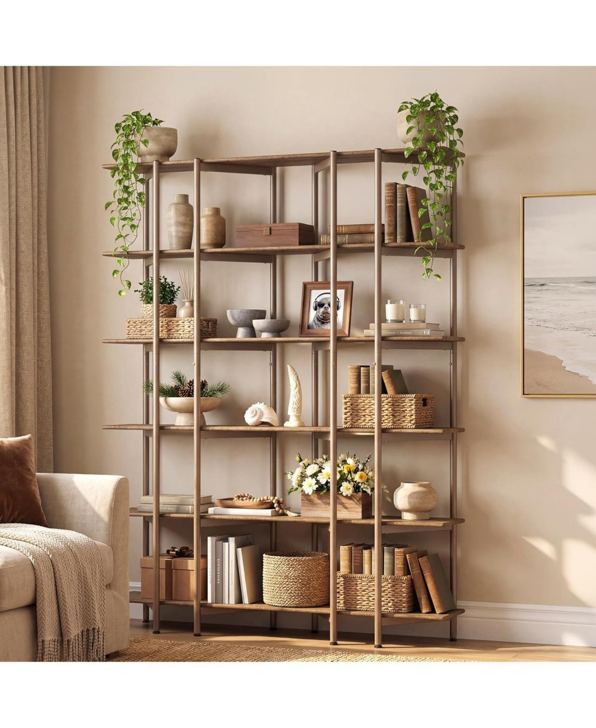 Click here for Tribesigns 70.87 Tall Open Bookshelf  6-Tier Displ... prices