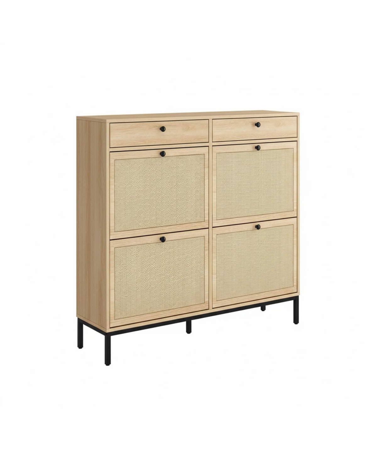 Click here for Yigii Slim Half Round Rattan Shoe Storage Cabinet... prices