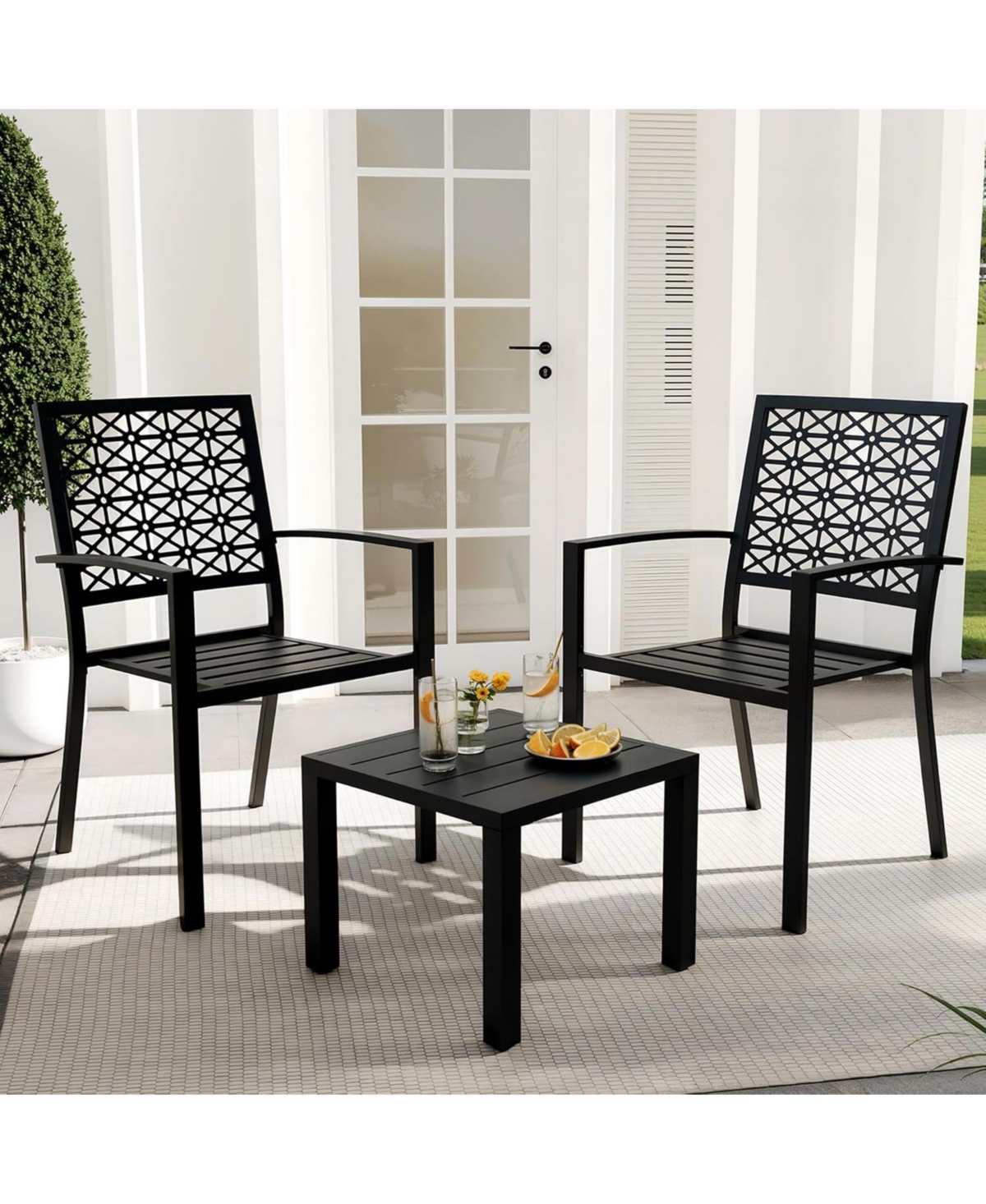 Click here for gaomon 3 Pieces Patio Furniture Set  Metal Outdoor... prices