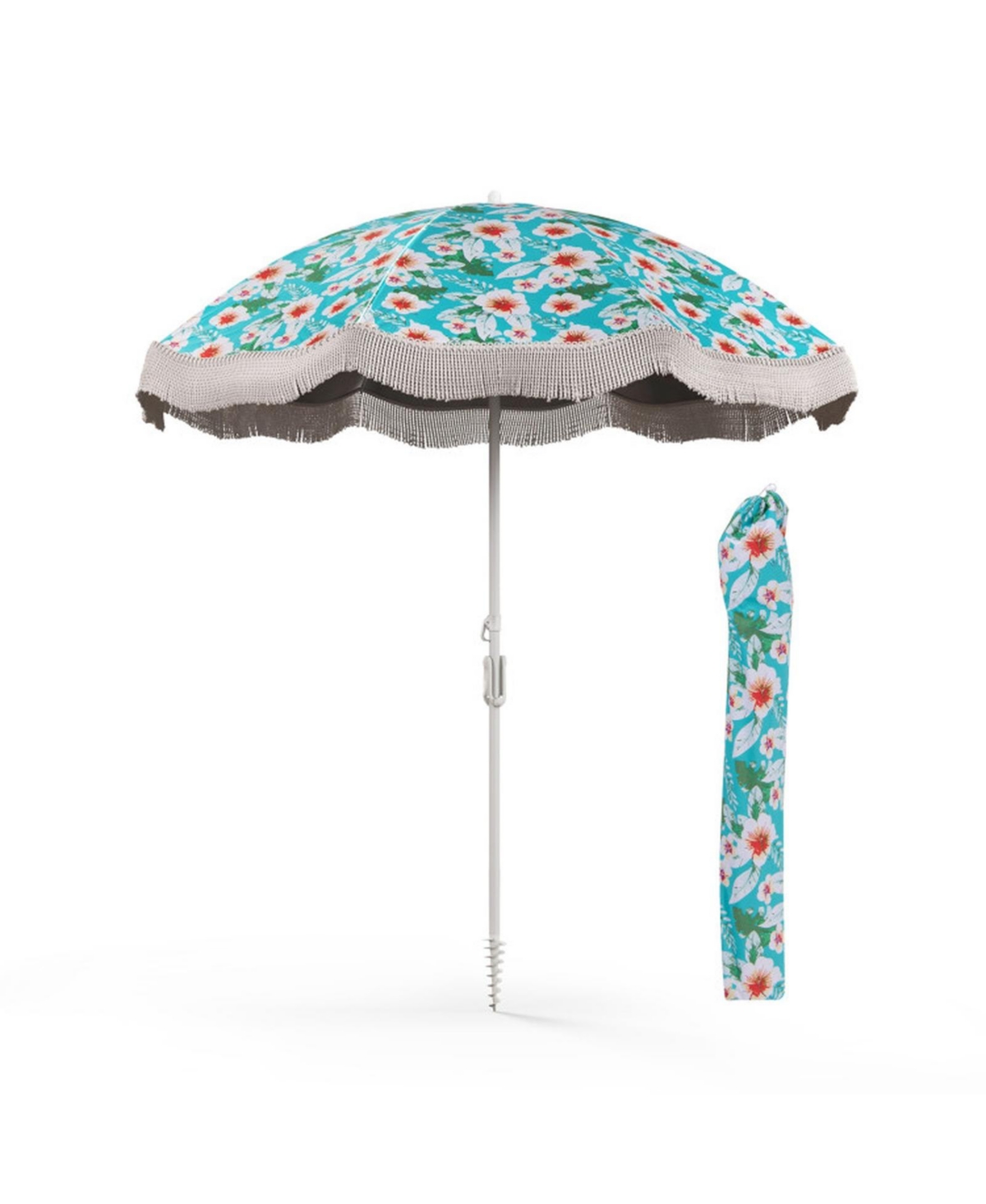 Click here for Gouun 6.5 ft Fringed Beach Umbrella with Upf 50+ P... prices