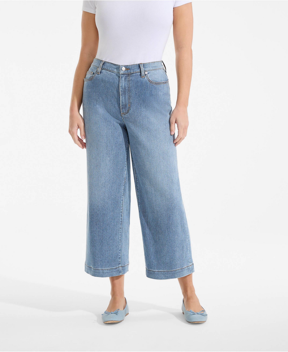 Click here for Lands End Womens Recover Denim High Rise Wide Leg... prices
