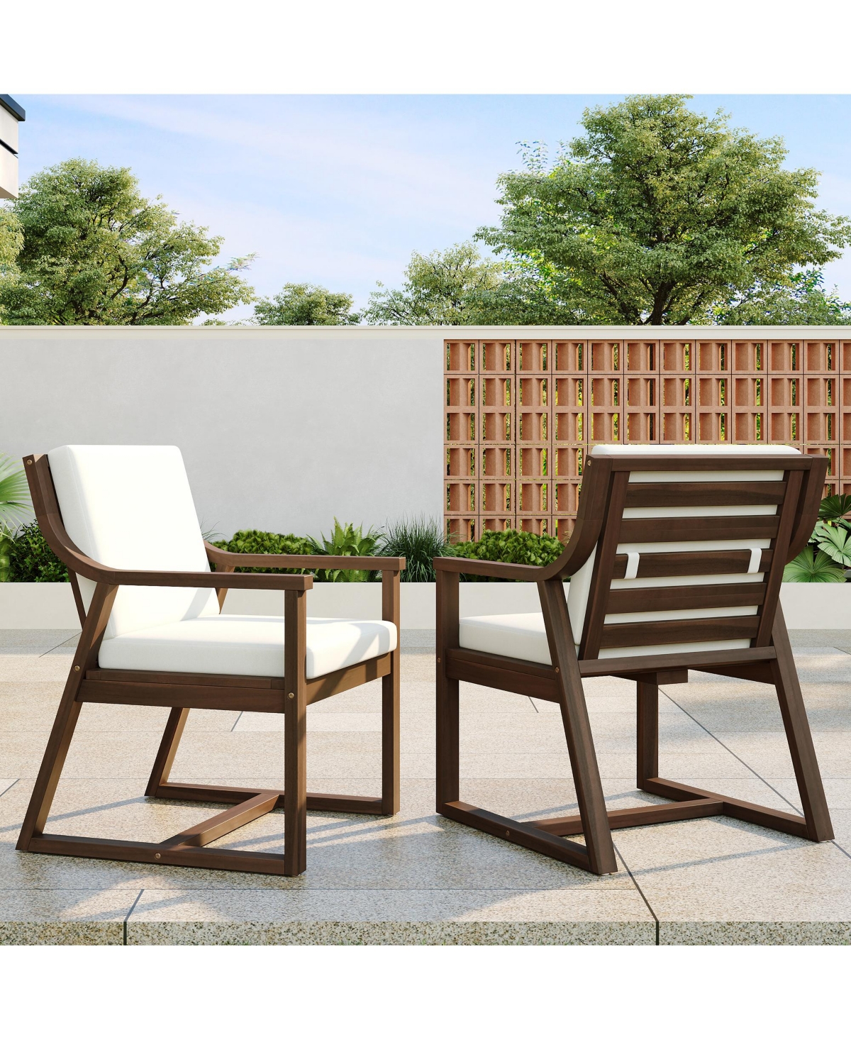 Click here for Rainsken Outdoor Dining Chair Set of 2  Sturdy Aca... prices