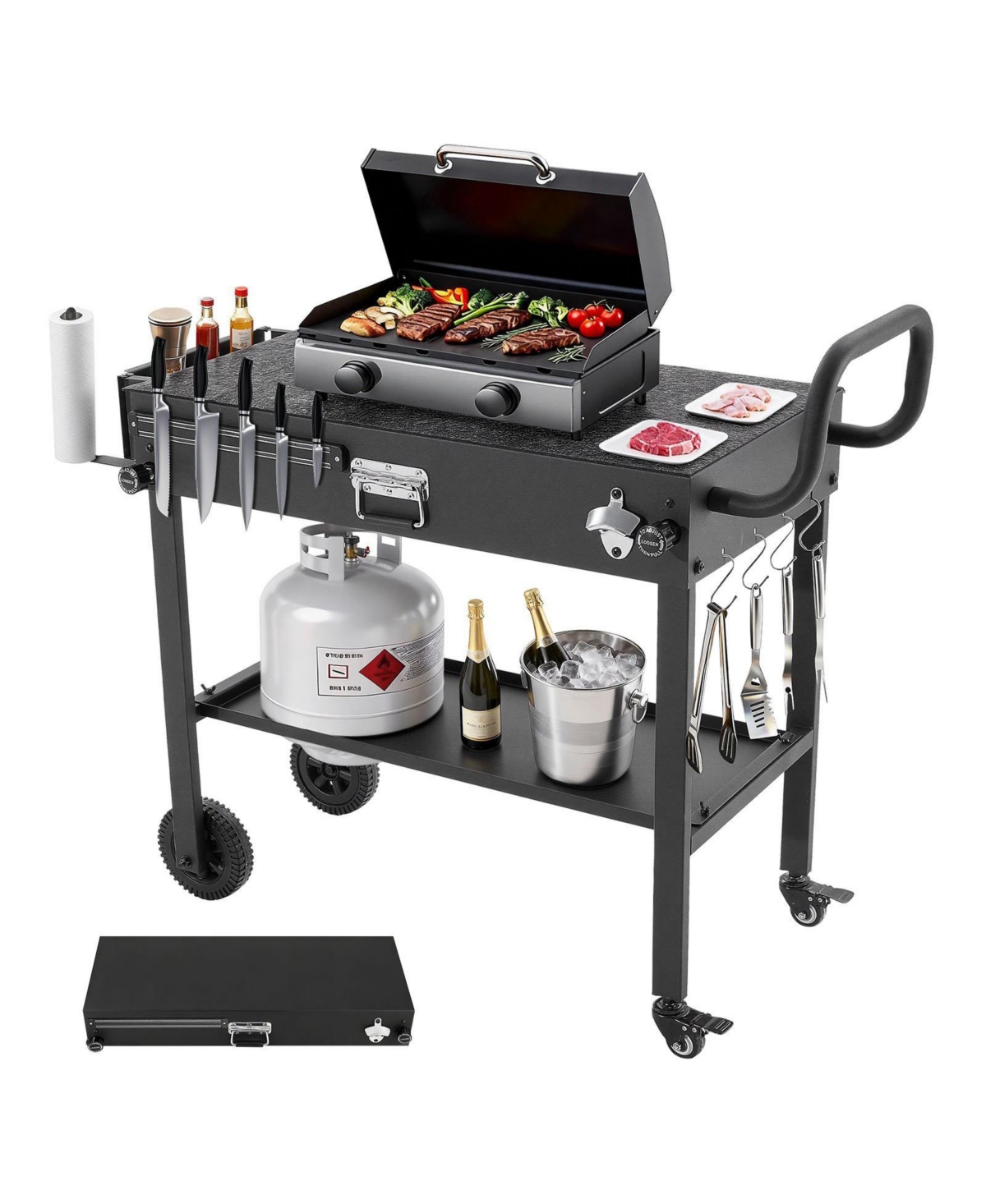 Click here for Ecooso Foldable Outdoor Grill Cart 31x17 Inch Magn... prices