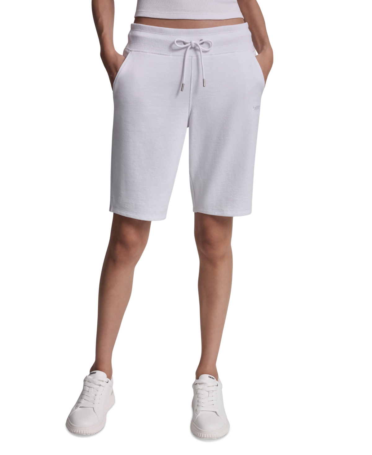 Click here for Dkny Sport Womens Embroidered Logo Bermuda Shorts... prices