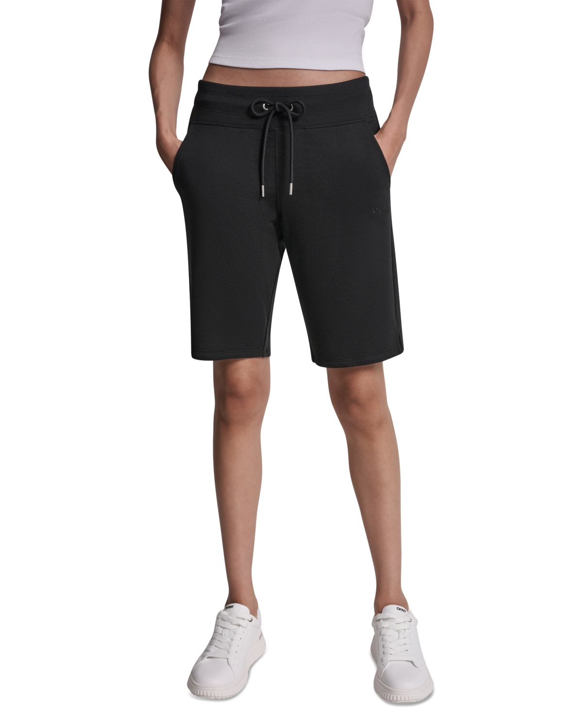 Click here for Dkny Sport Womens Embroidered Logo Bermuda Shorts... prices