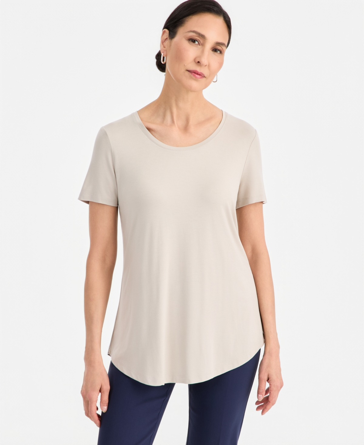Click here for Jm Collection Womens Scoop-Neck Short Sleeve Top... prices