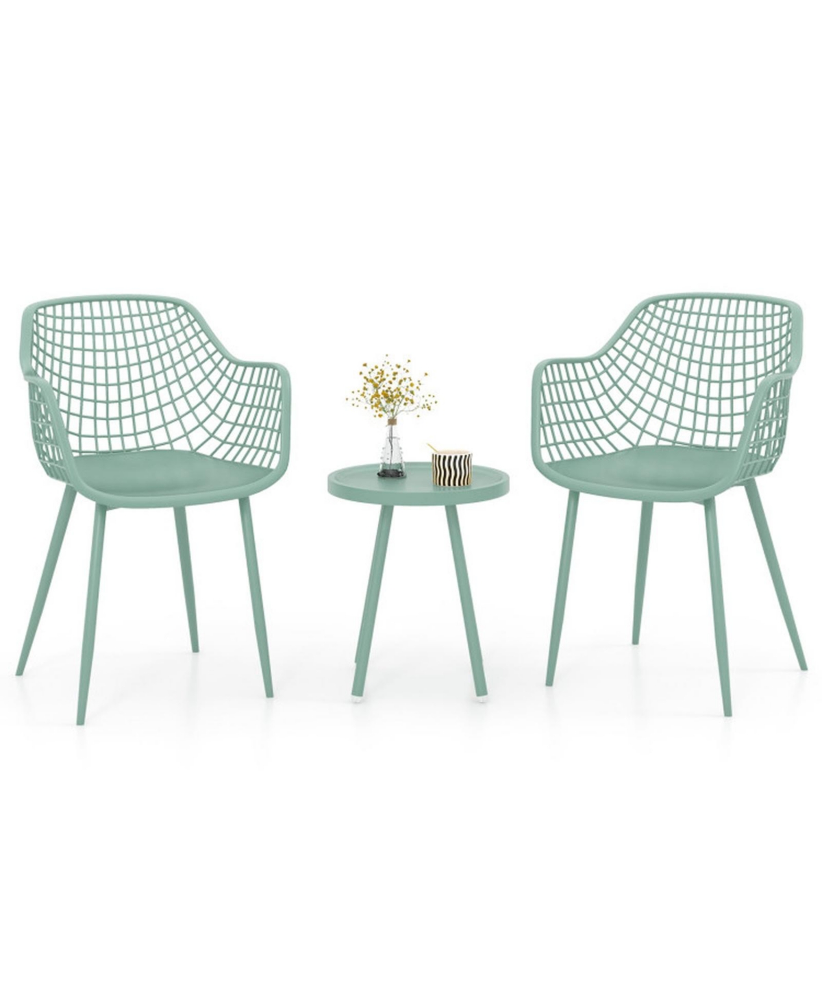 Click here for Sugift 3 Piece Patio Chair Set with Pp Seat and Ta... prices