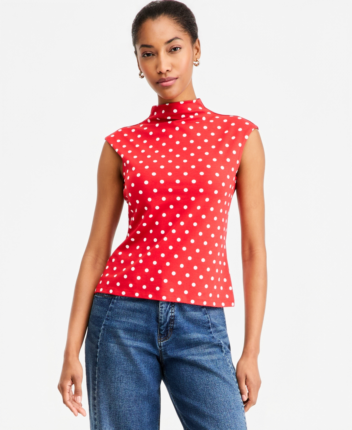 Click here for On 34th Womens Funnel Neck Sleeveless T-Shirt  Mac... prices