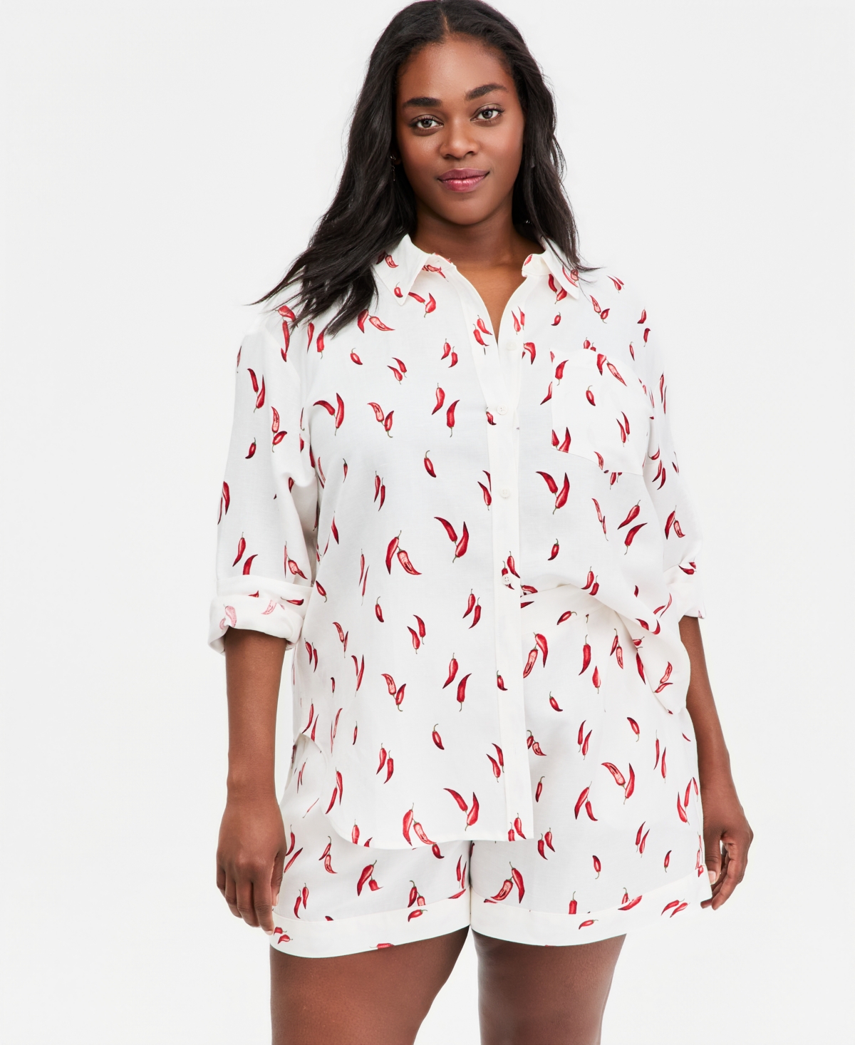 Click here for On 34th Trendy Plus Size Set Pepper Toss Shirt  Ma... prices