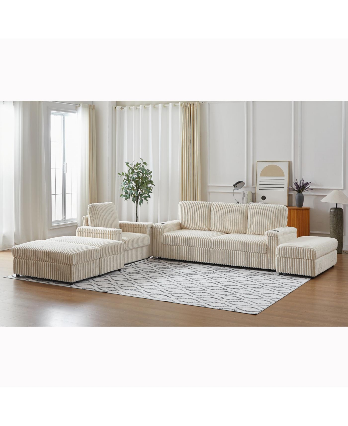 Click here for Streamdale Furniture Corduroy 3-Seater Sofa with C... prices