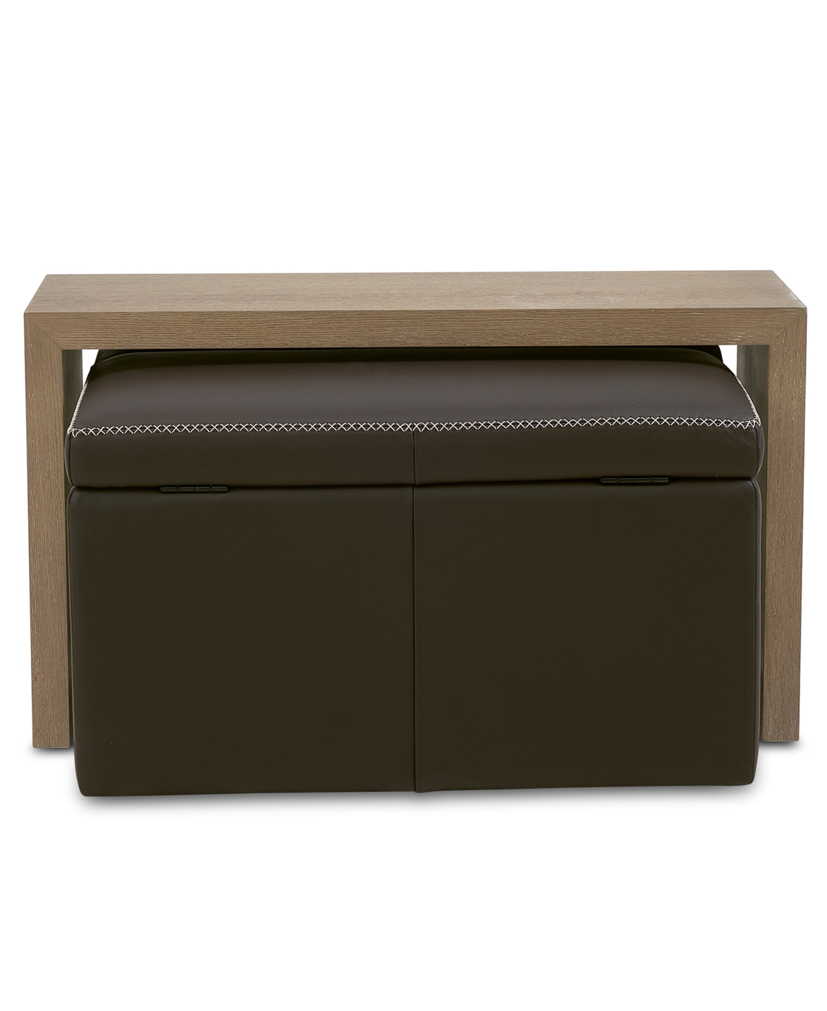 Click here for Holtman 35 Leather Square Storage Ottoman - Coffee prices