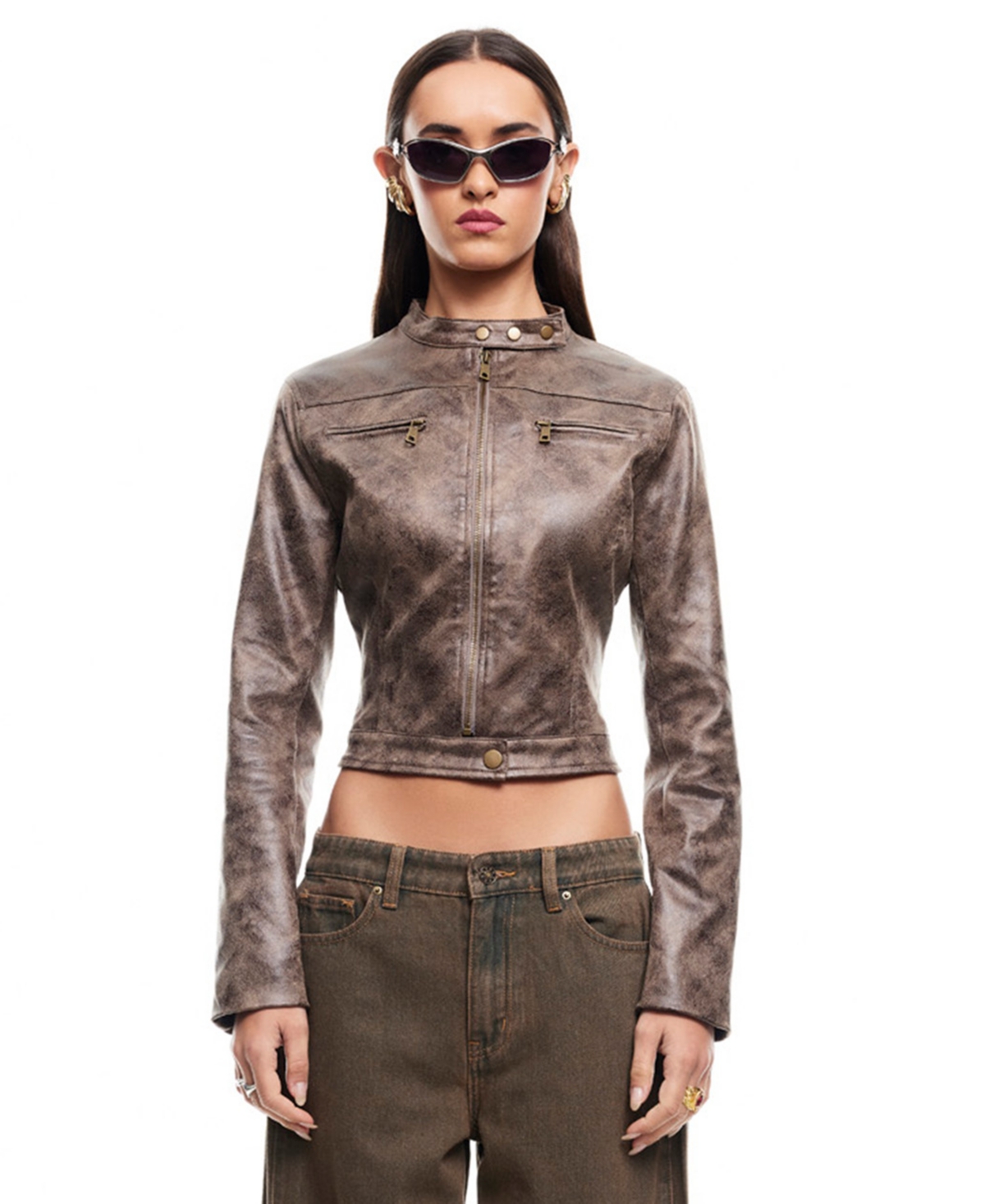 Click here for Lioness Womens Bella Moto Jacket - Chocolate prices