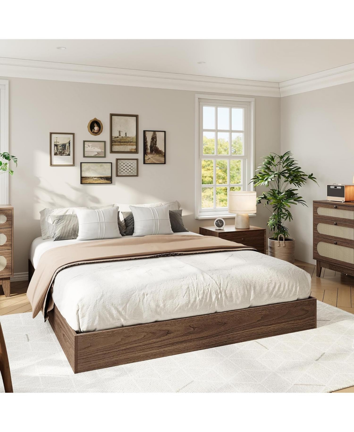 Click here for gaomon Platform Bed Frame with Wooden Slats  Floor... prices