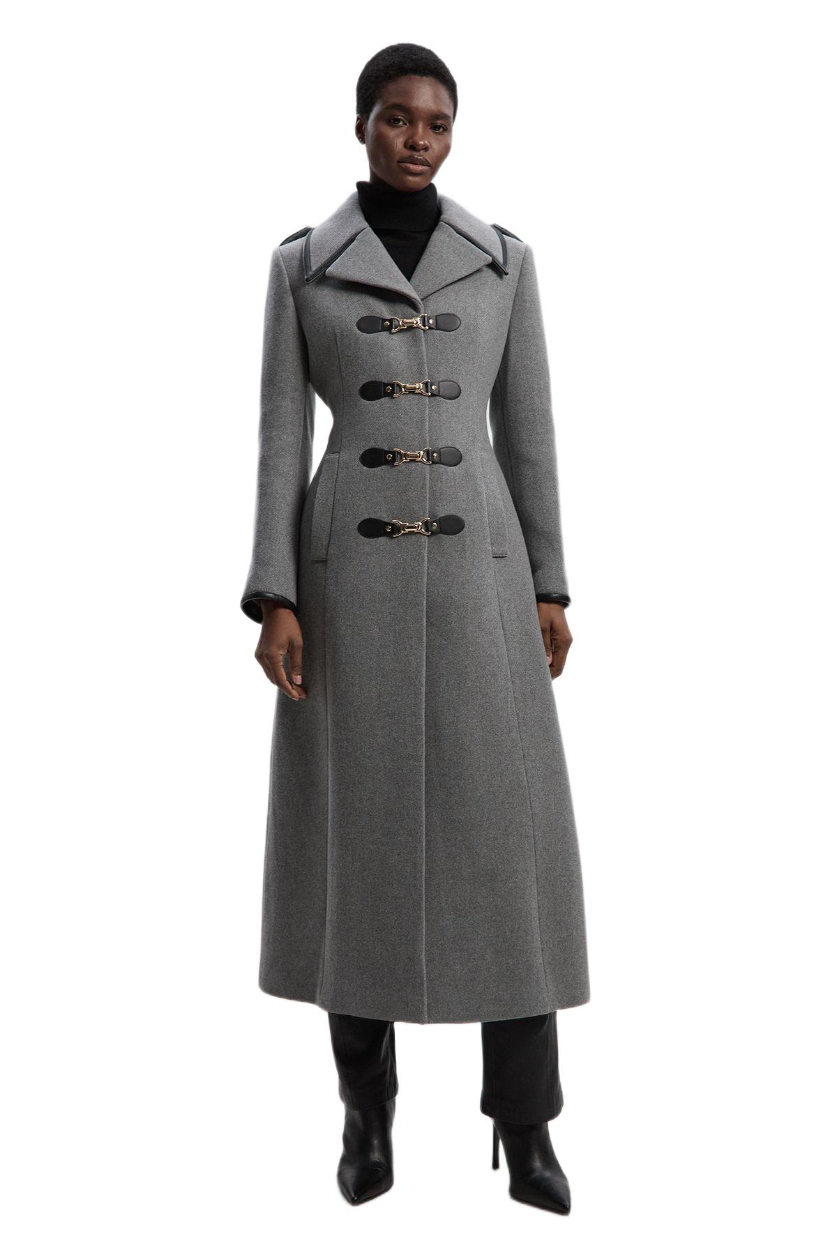 Click here for Karen Millen Womens Military Tailored Midi Coat -... prices